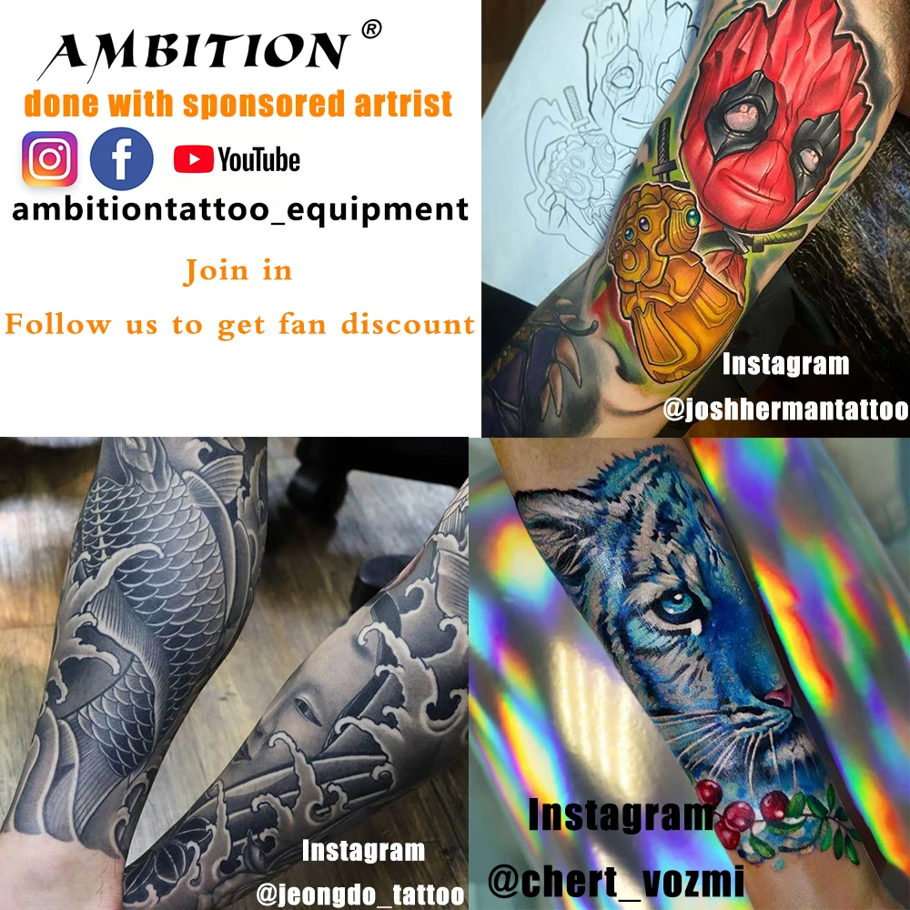 Ambition Tattoo Cartridge needles Round Shader 0.35mm 3rs 5rs 7rs 9rs ...