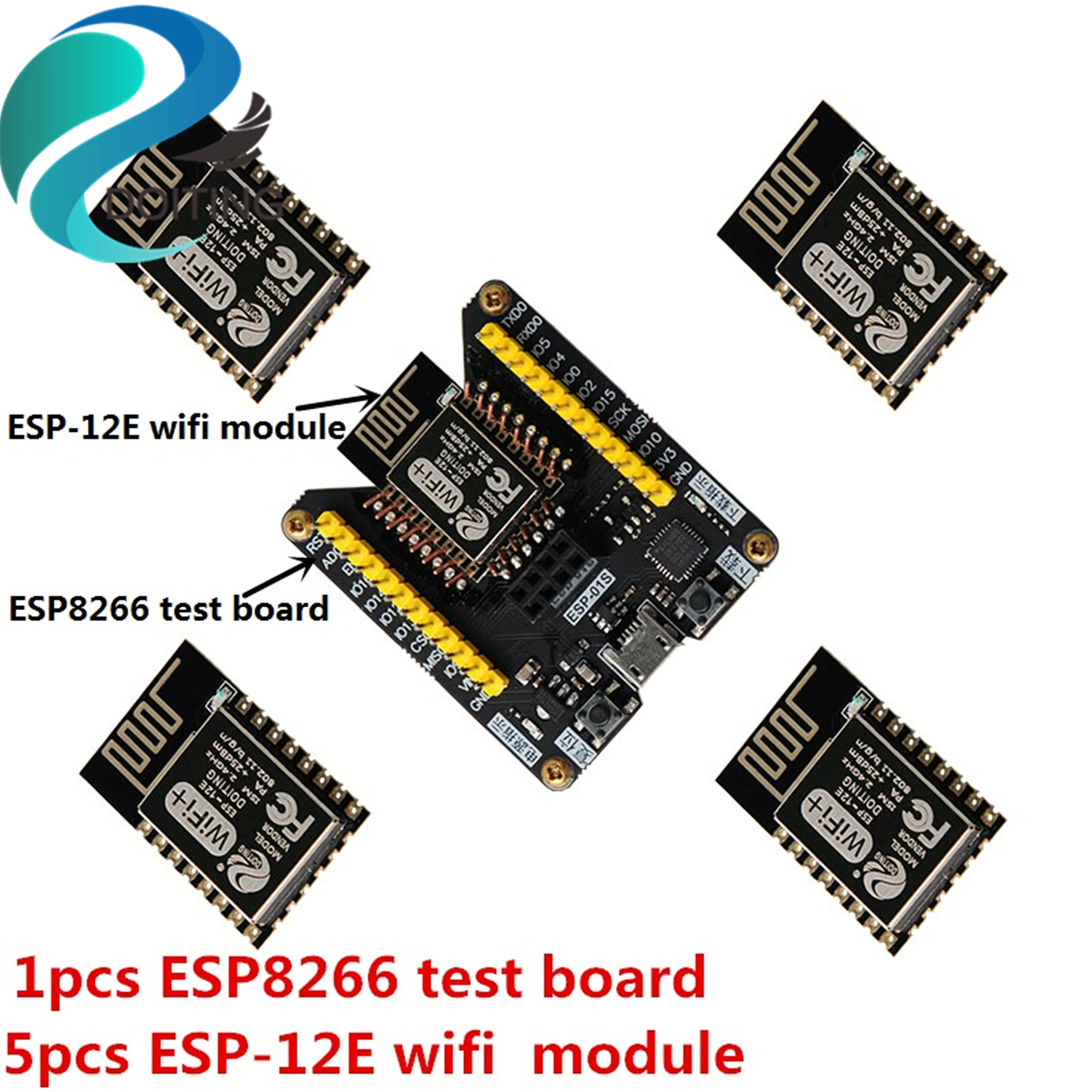 DOITING ESP8266 Test kurulu + ESP 12E kablosuz Wifi modülü şeffaf ...