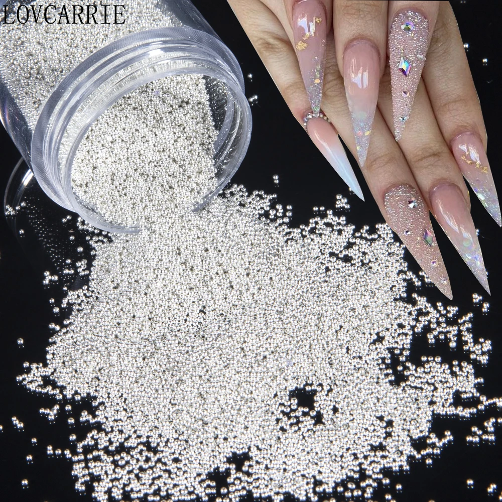 Silver Caviar Nails