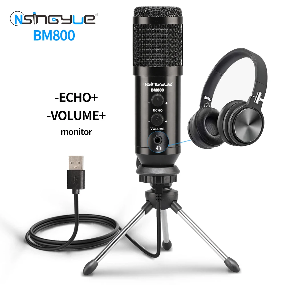 USB-Microphone-for-Computer-Gaming-Condense-Mic-with-Echo-and ...
