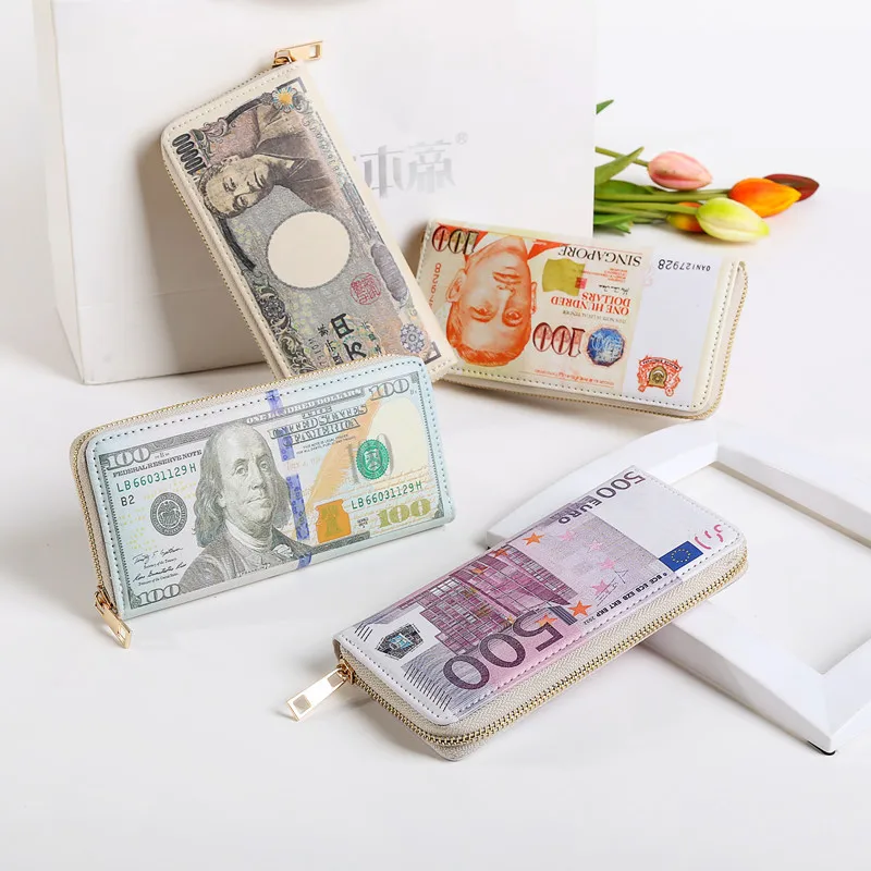 Women-Dollar-Euro-Wallet-Long-Purse-Creative-Female-Card-Holder-Casual ...
