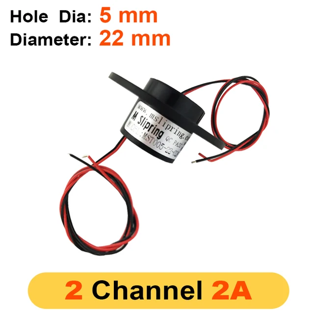 2/4/6/12 Channels 2A Hollow Shaft Slip Ring Rotation Connector with 5mm ...