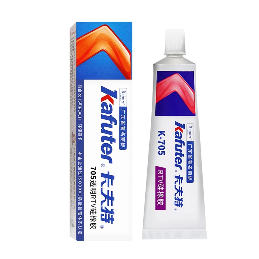Kafuter high quality Genuine k-705 RTV Silicone Rubber Electronic Glue Sealant Transparent ...