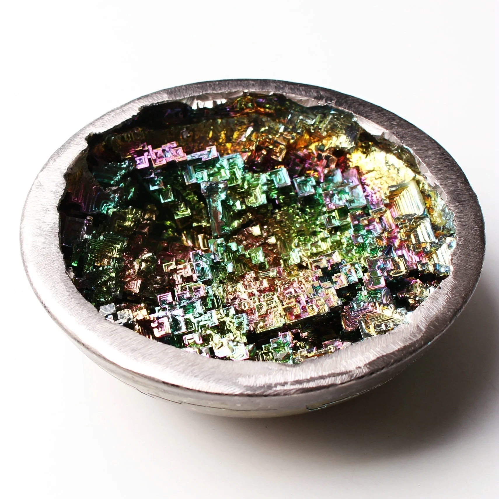 1PC High Quality Rainbow Colorful Bismuth Metal Mineral Specimen Round ...