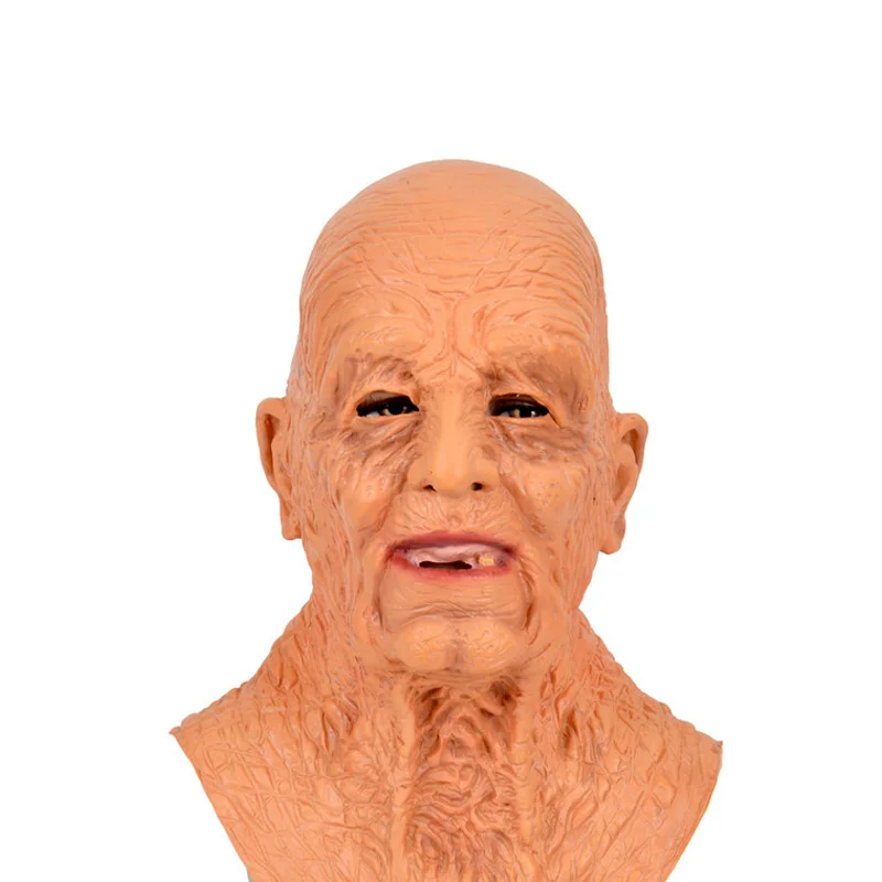Halloween Scary Bald Moustache Masquerade Grandparents Cosplay Mask ...