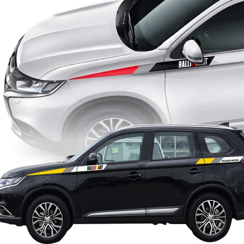 Modified-Body-Side-Door-Ralliart-Waist-Line-Stripe-Sticker-Graphics ...