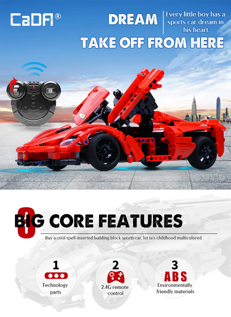 Cada C51051 RC Super Racing Car - Building Toys