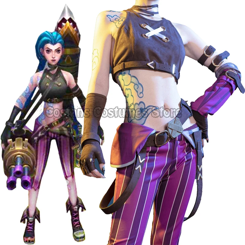 Lol Arcane Jinx Cosplay Costume The Loose Cannon Jinx Cosplay Outfits ...