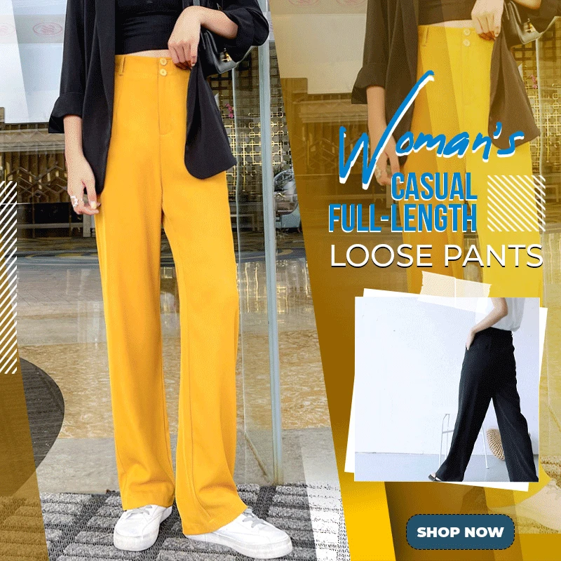 Woman s Casual Full Length Loose Pants Fashion Versatile Wide Leg Woman s Casual Full Length Loose Pants Fashion Versatile Wide Leg