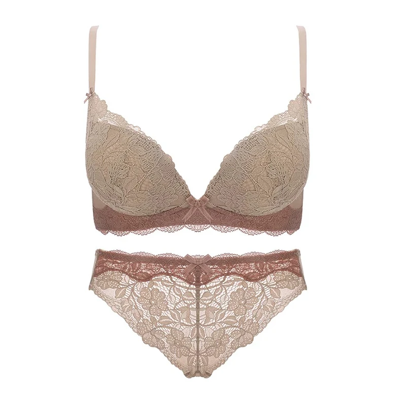 Lenceria Lace Wire Free Push Up Bra Underwear Set Women Brassiere Sexy Bra And Panty Set ...