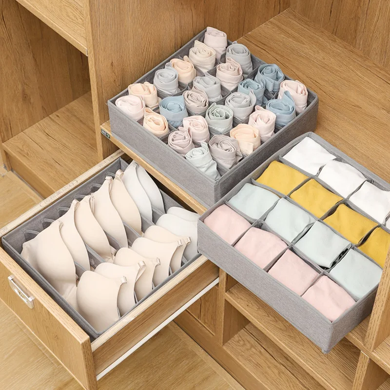New 7/16/24 Grids Storage Boxes Foldable Bra Underwear Organizer Closet ...