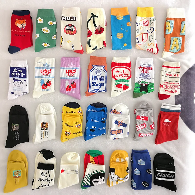 27-Kinds-Spring-Autumn-Japanese-Harajuku-Style-Funny-Socks-Women-Korean ...