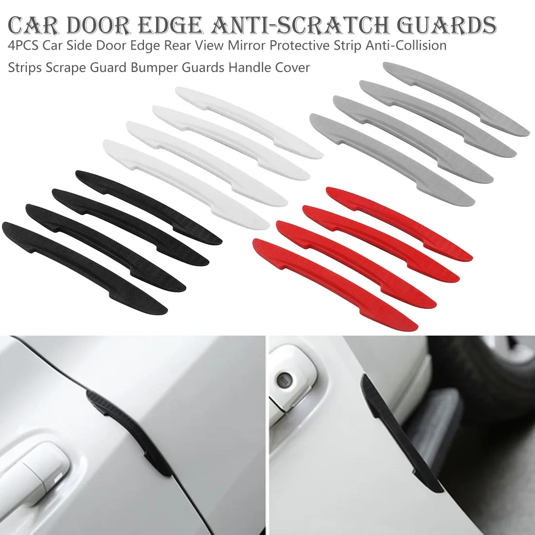 4PCS-Car-Side-Door-Edge-Protector-Protective-Strip-Scrape-Guard-Bumper ...