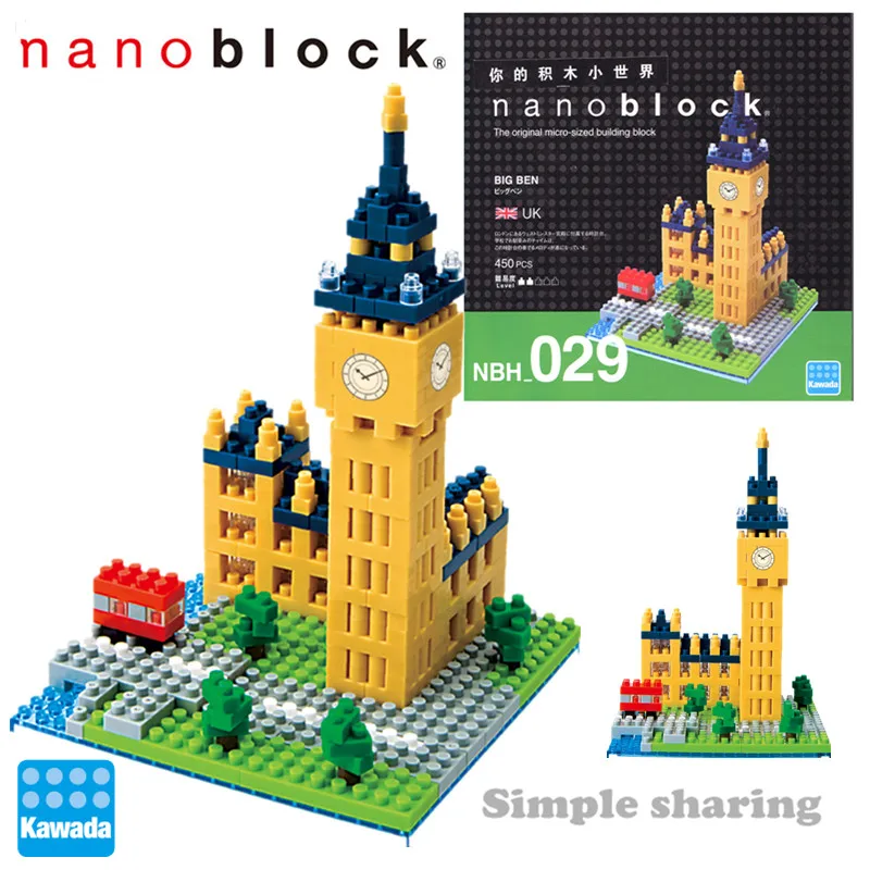 Nanoblock Big Ben para ver Series, NBH 029, 450 piezas, Kawada, DIY, diamante, Mini conjunto ...