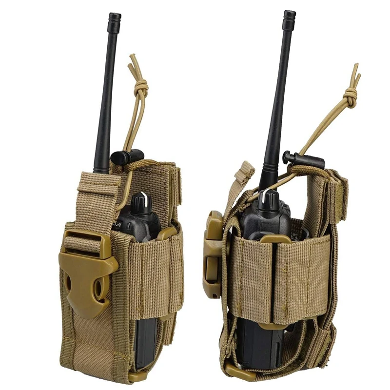 Tactical Molle Radio Pouch Two Way Walkie Talkie Holder Waist Bag Nylon ...