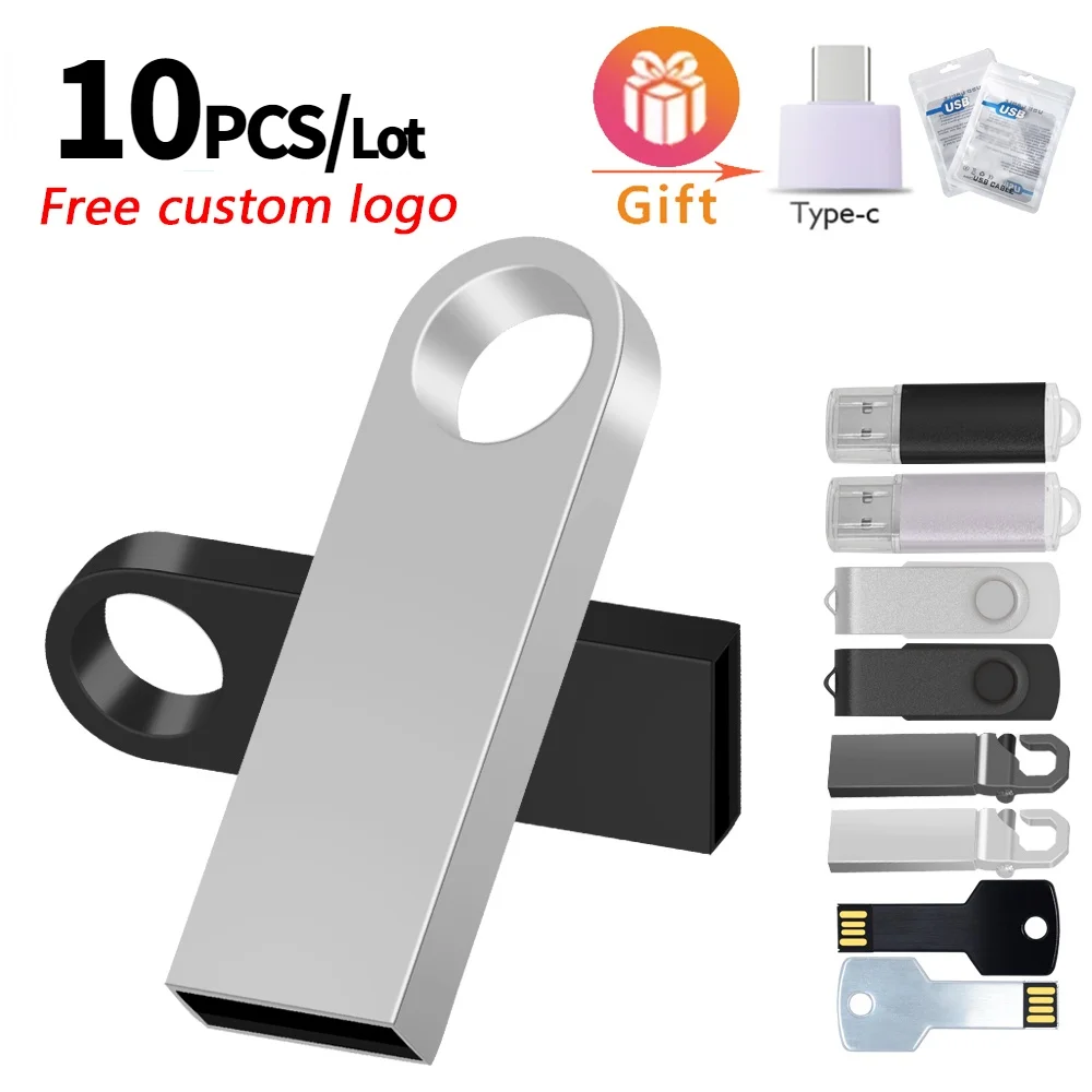 10pcs Free Custom Logo Usb Flash Drive 4gb 8gb 2.0 High Speed Pen Drive ...