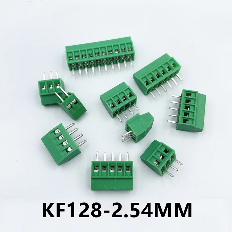 10pcs/lot Kf128-2.54 2.54mm Pitch Pcb Screw Terminal Block Splice Terminal Kf120-2.54 2p 3p 4p ...