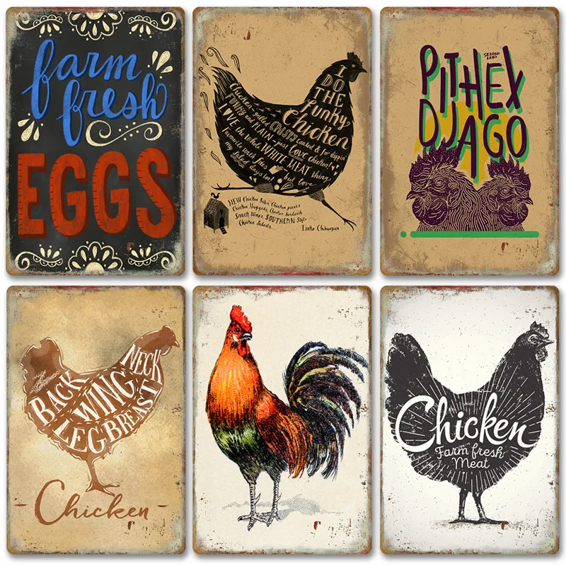 Farm And Chicken Tin Signs