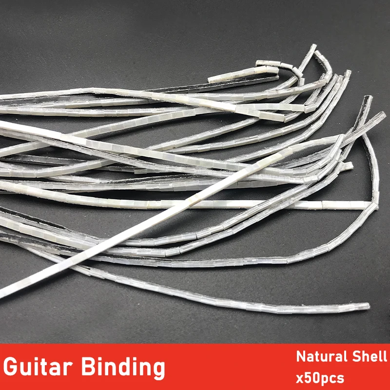 15pcs Natural Abalone Shell Guitar Binding 800*2/3/4*1.5mm White Shell ...