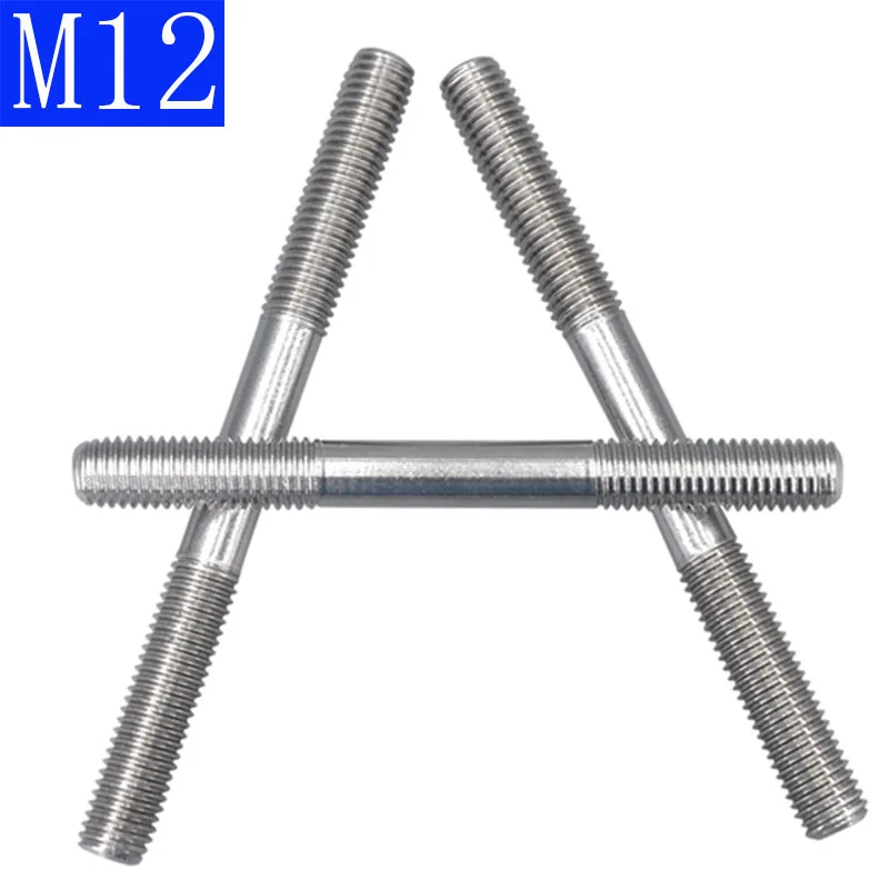 M12-x-1-75-40mm-250mm-Metric-304-Stainless-Steel-Double-End-Threaded ...
