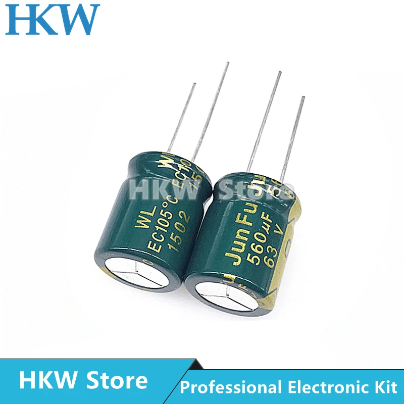 10pcs-560UF-63V-16x20mm-105-Degree-63V560UF-High-Frequency-Low-ESR ...