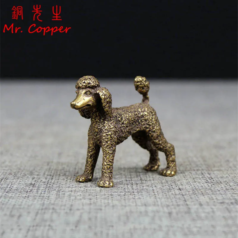 Pure-Copper-Cute-Dog-Statue-Feng-Shui-Ornament-Bronze-Standing-Poodle ...