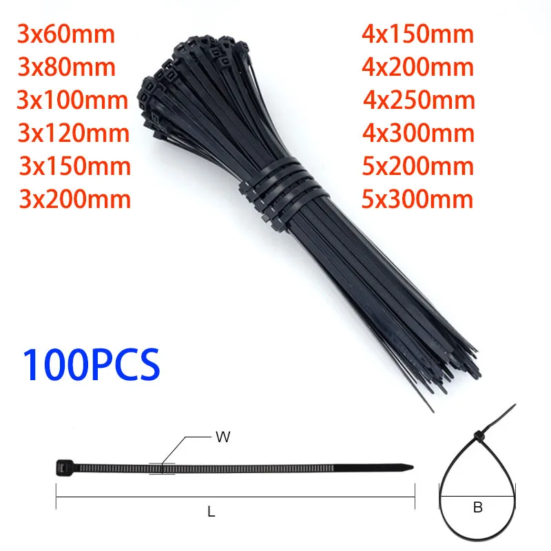 Nylon-Cable-Ties-Self-Locking-Plastic-Loop-Wire-Black-4x200-5x300MM ...