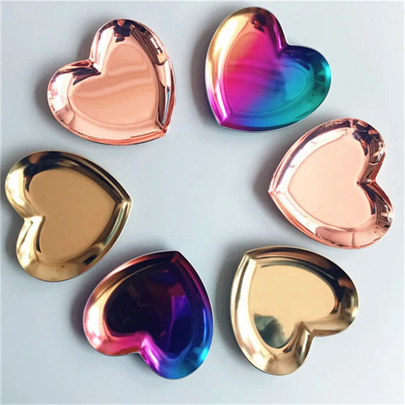 Heart-shaped Jewelry Ring Storage Tray Holder Chain Earrings Candy Nuts ...