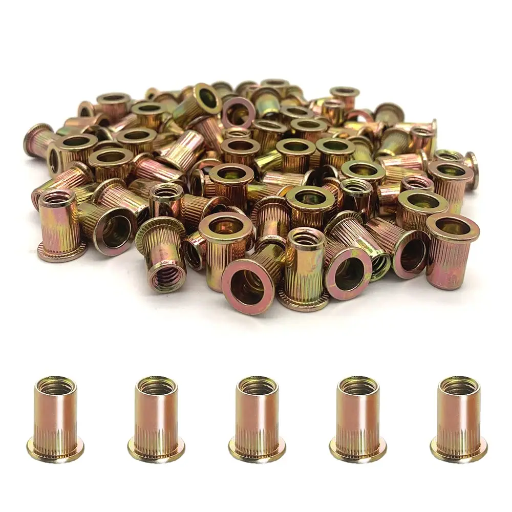 100pcs flat head rivet nut stainless steel m3 m4 m5 m6 m8 m10 m12 ...