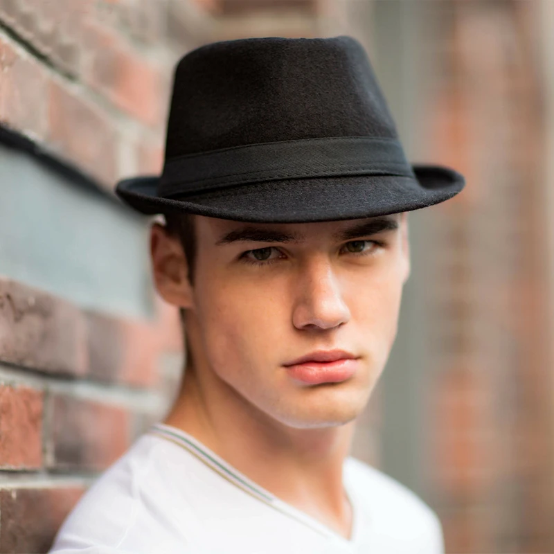 Sombrero de Jazz Fedora de estilo inglés para hombre, gorro de invierno ...