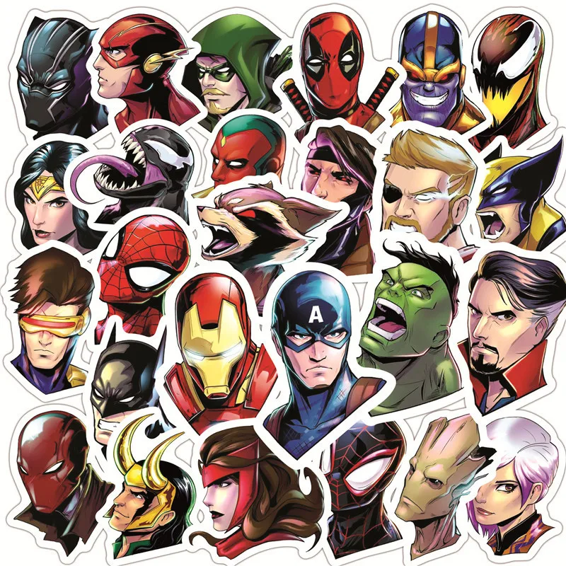 10/30/50PCS Anime Marvel Avengers Super Hero Stickers Graffiti Decal ...