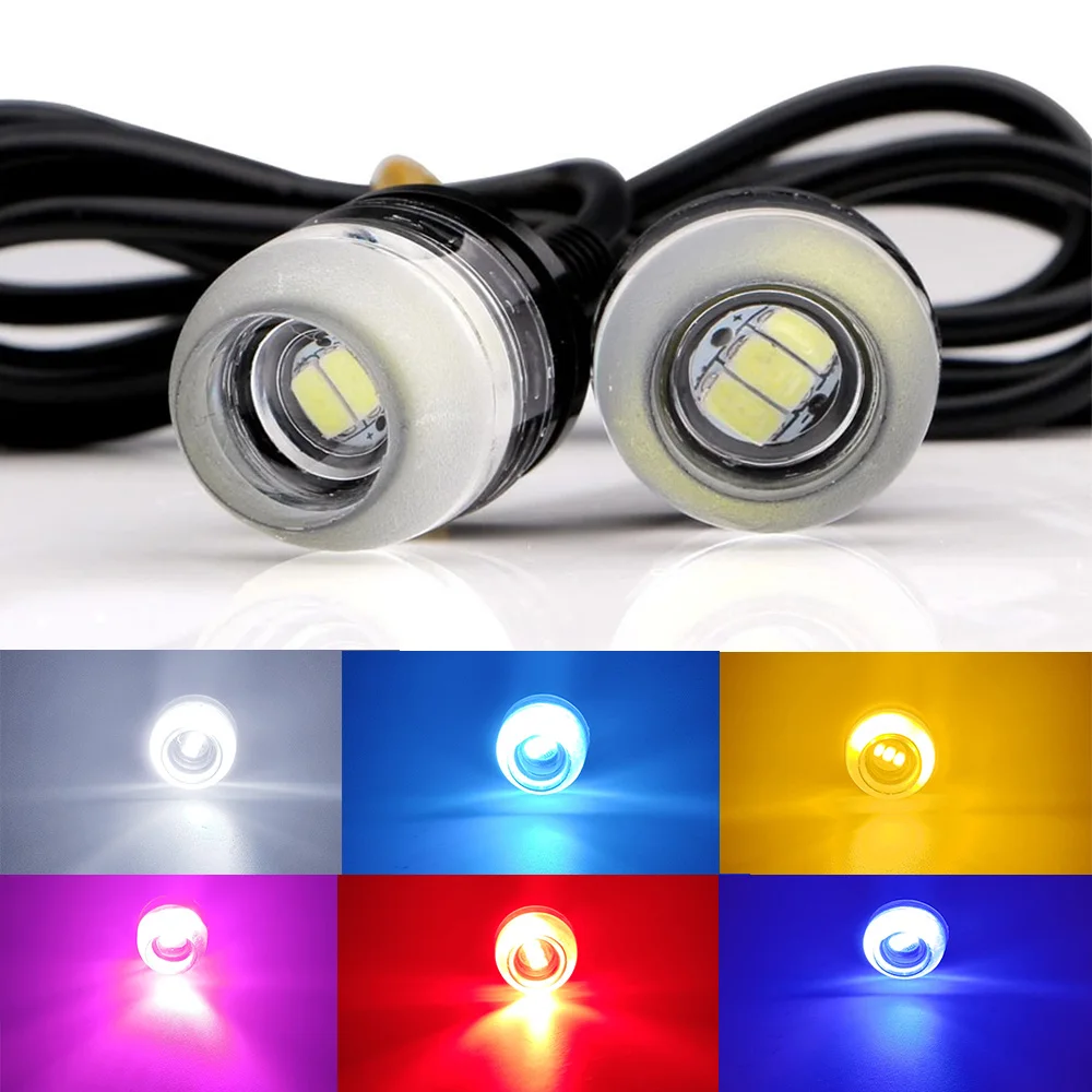 2Pcs-Car-Grille-Eagle-Eye-signal-light-3-LED-Motorcycle-Hawkeye-lamp ...