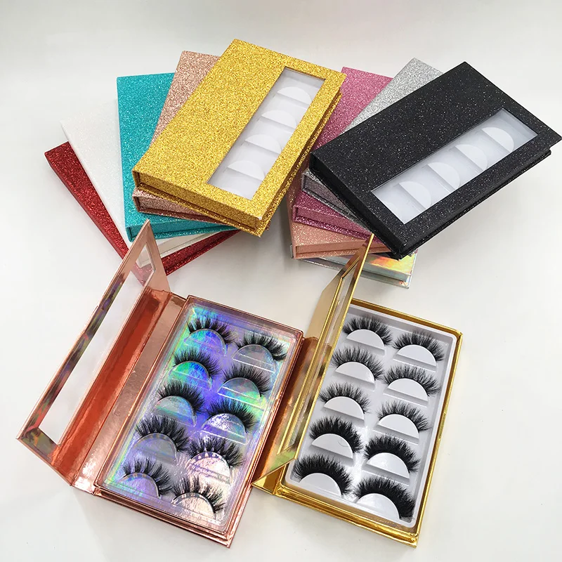 Lashes packing 5 pairs lashes box magnetic lashes box with lash tray ...