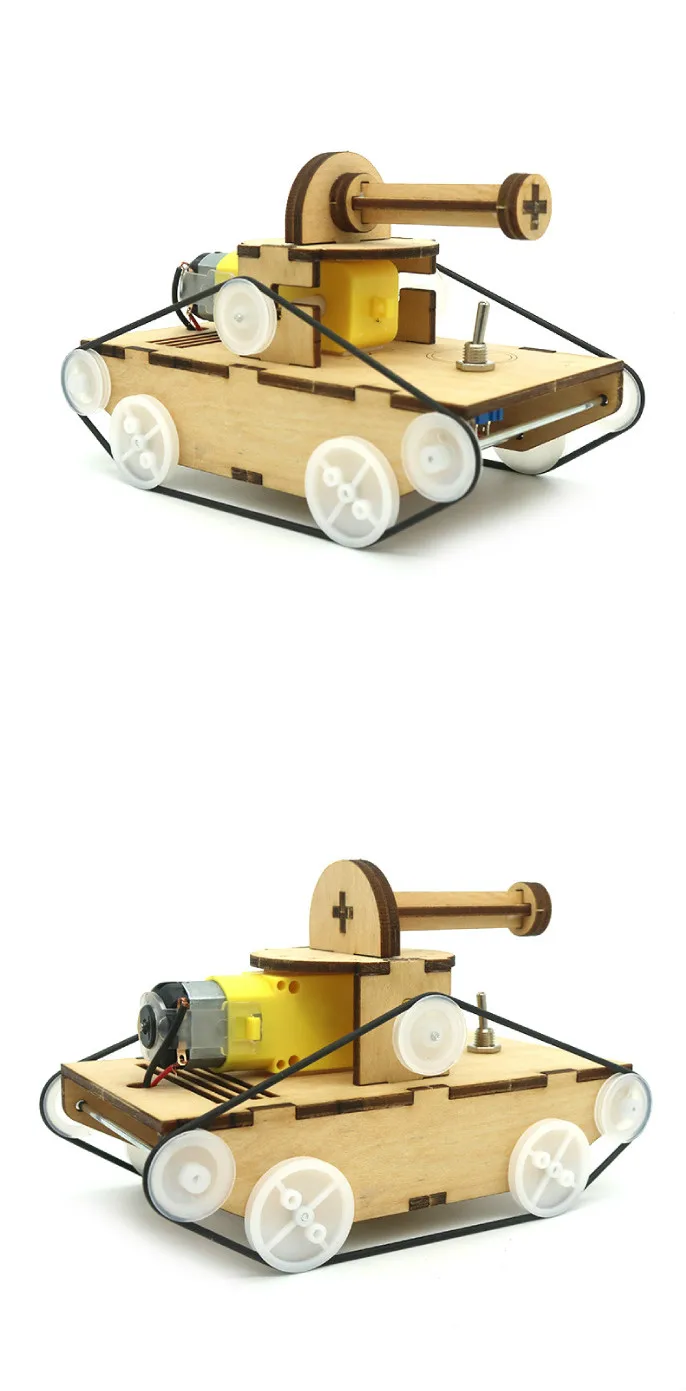Electric Powered Tank Puzzle Assembly Model DIY Kit Of MDF – RoboticsDNA