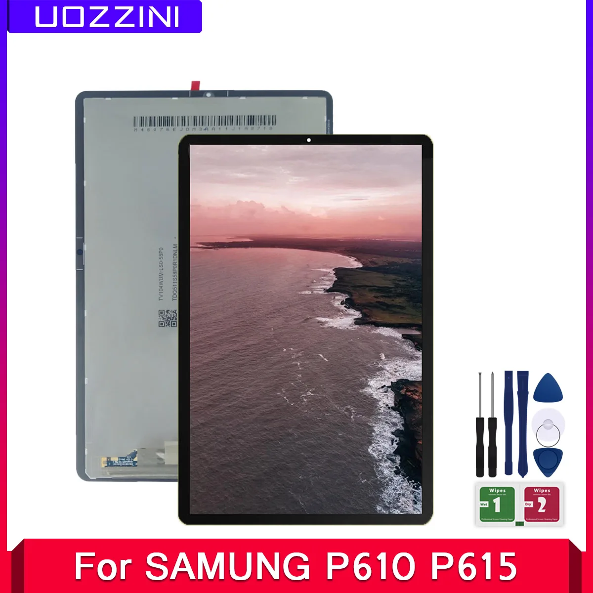 삼성 갤럭시 탭 S6 라이트 10.4 P610 P615 P615N P617 SM P610 LCD 디스플레이 + 터치 스크린 ...