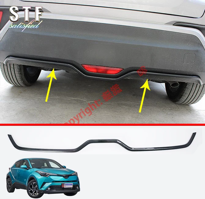 Carbon-Fiber-Style-Rear-Bumper-Cover-Trim-For-Toyota-C-HR-CHR-2017-2018 ...
