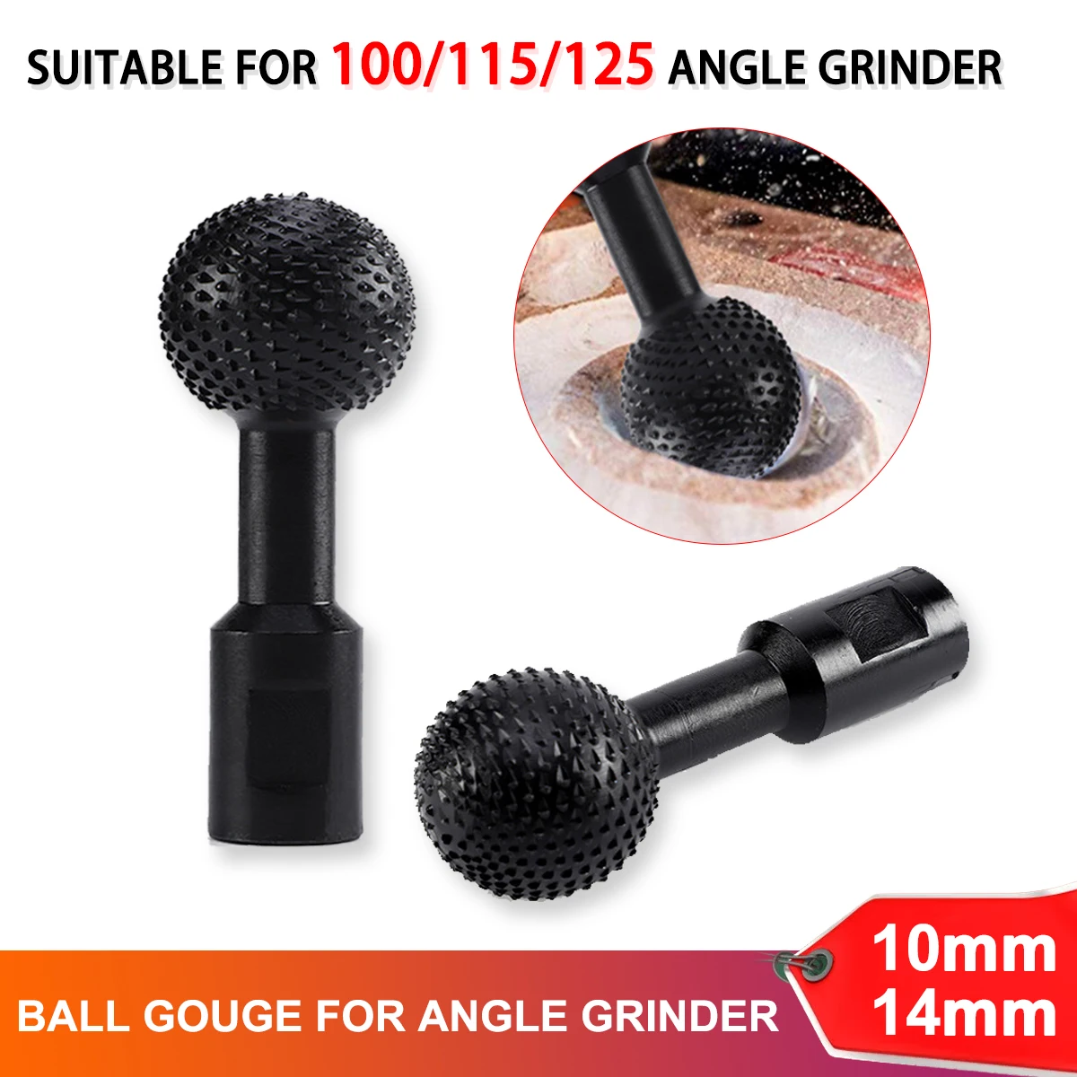 Para 100/115/125mm amoladora angular Gouge husillos esféricos en forma ...