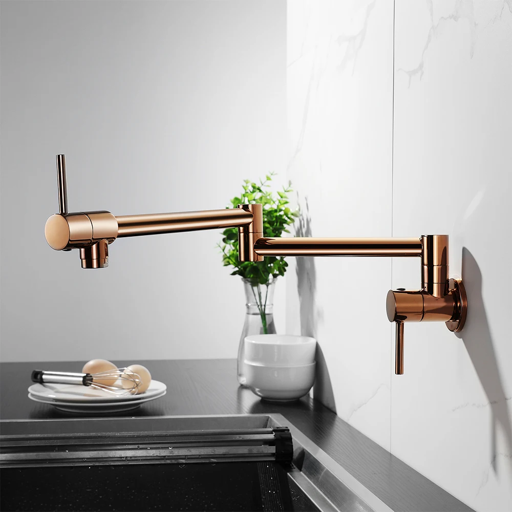 Kitchen Folding Retractable Pot Filler Faucet - FaucetBazaar 1