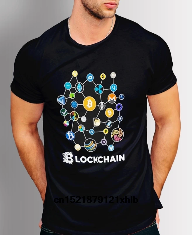 Camisa masculina t multi cor e tamanho cryptocurrency blockchain ...