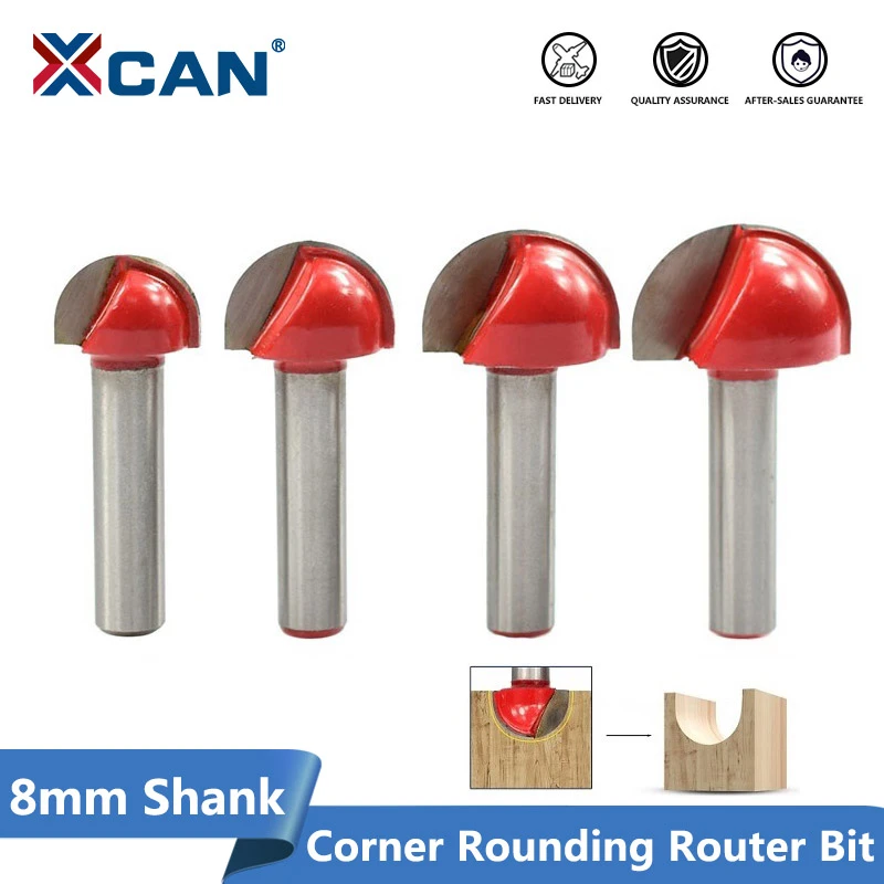 Xcan 1pc 8mm Shank Corner Rouding Router Bit 16/19/22/25mm Round Router ...