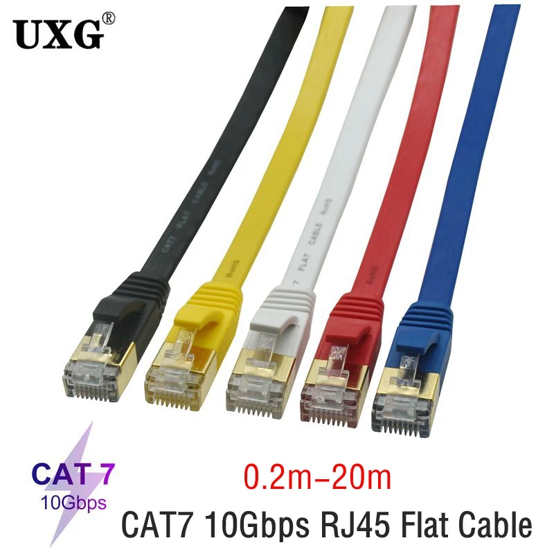 Cat7 RJ45 Ethernet Plano de Alta Velocidade de Rede Ethernet Lan Cable ...