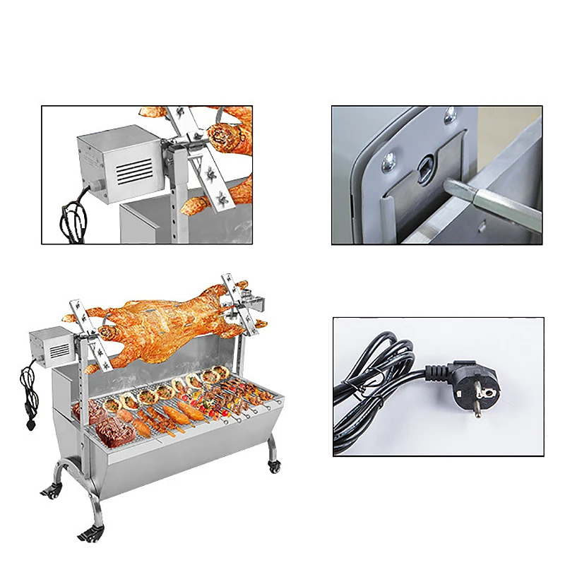 50-70Kg Stainless Steel Grilled Whole Lamb Motor Grill Rotary Motor ...
