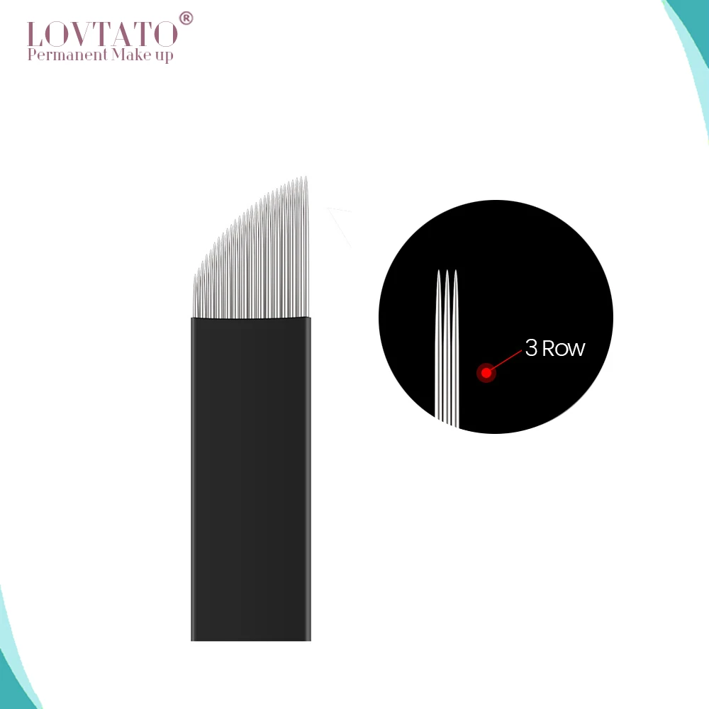 3 Row 28Pins Shading Needles Dia 0.20MM Permanent Makeup Manual Eyebrow ...