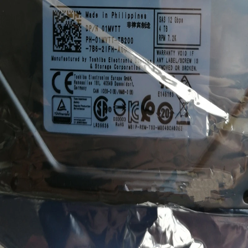 Original HDD For Dell 4TB 3.5" 7.2K SAS 12 Gb/s 128MB 7200RPM For ...