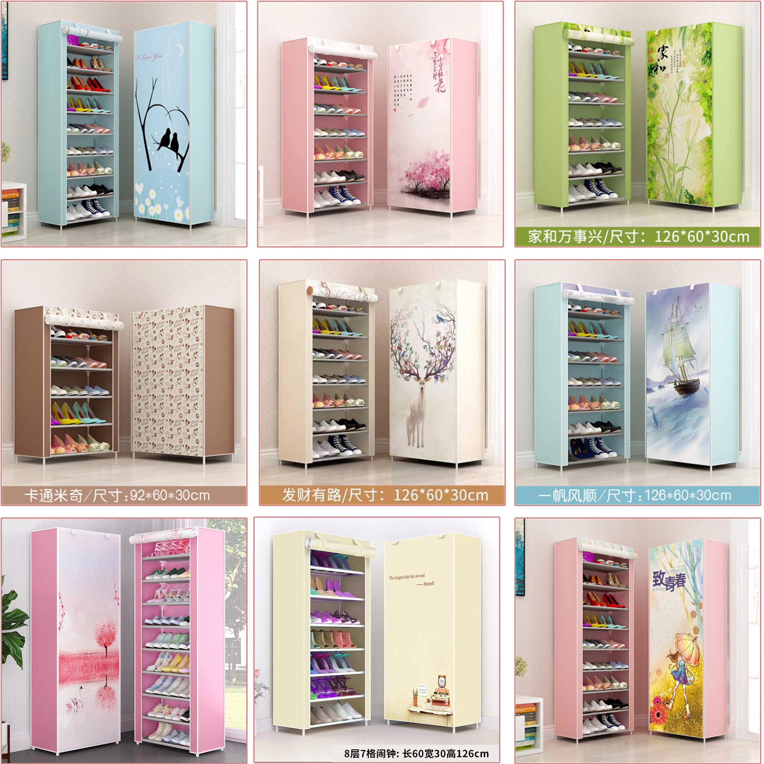 Dustproof-Shoe-Rack-Thickened-Non-Woven-Fabric-Multi-Layer-Shoe-Rack ...