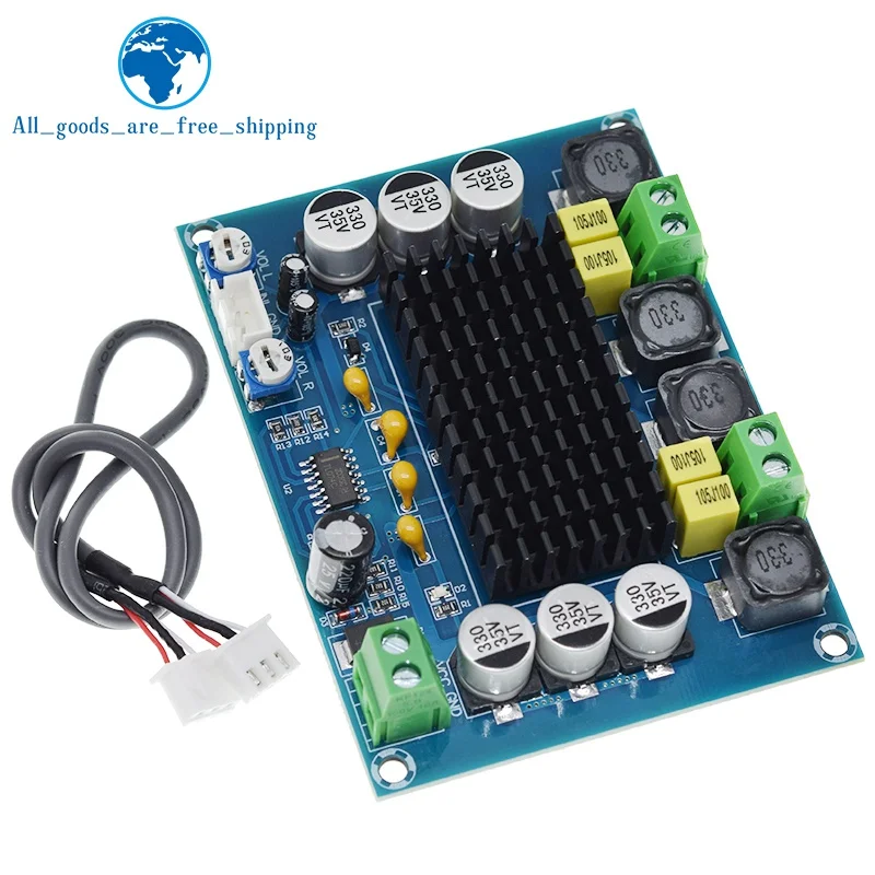 TZT DC 12V 24V 120W*2 TPA3116 D2 Dual Channel digital Power audio amplifier board good