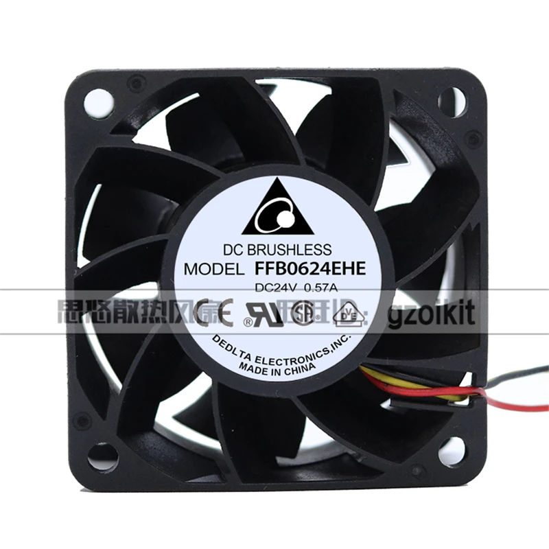 original FFB0624EHE 24V 0.57A 6CM 6038 dual Ball Server Inverter cooling Fan - Onestopfan.com