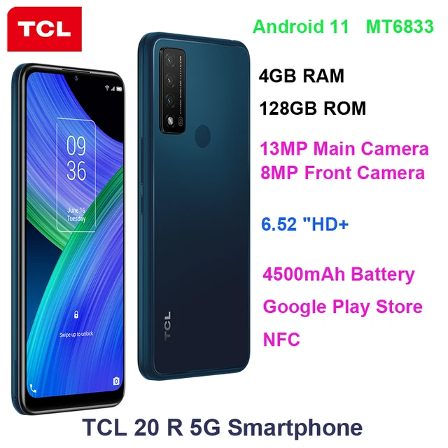 Original TCL 20 R 5G Smartphone 6.52 " HD+ V-notch Display MT6833 4500mAh 90Hz Refresh Rate 13MP ...