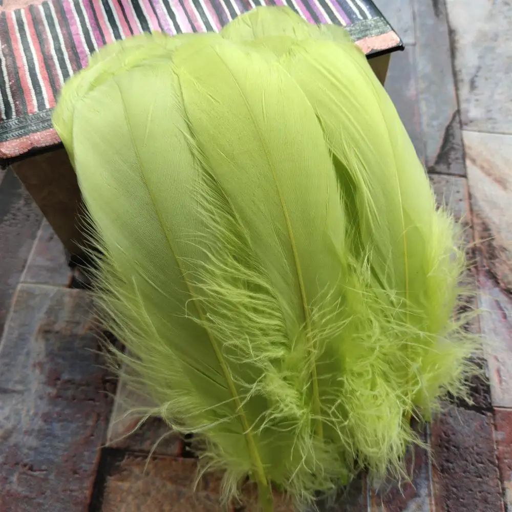 100pcs Natural Goose Feathers Fluorescent Green Goose feathers 12 20cm ...