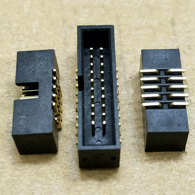10pcs SMT 8/10/12/14/16/20/26/30/40Pin 1.27MM pitch Male Socket straight idc box headers PCB ...